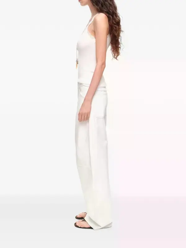 Bimba Y Lola Ivory Ribbed Vest Top