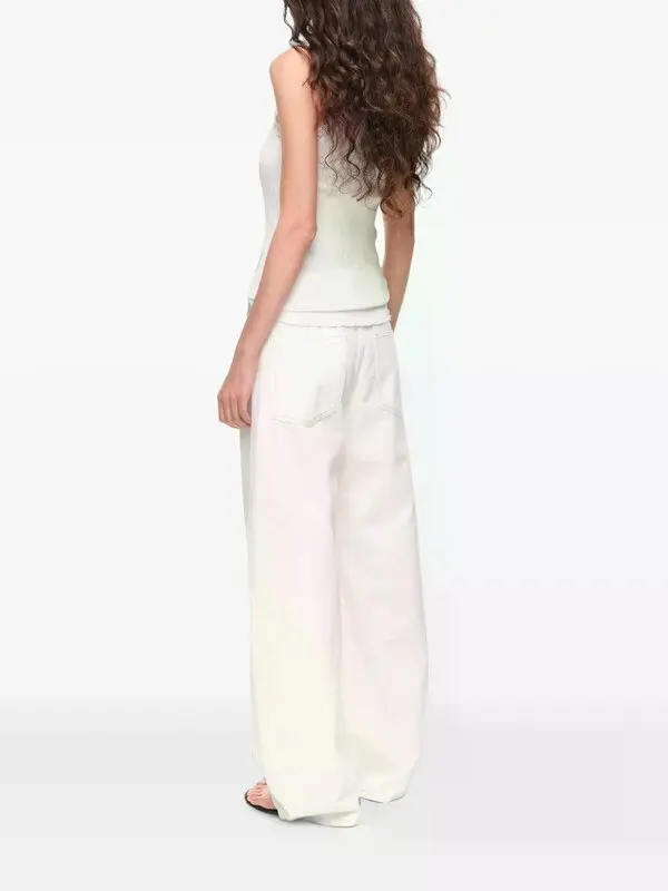 Bimba Y Lola Ivory Ribbed Vest Top