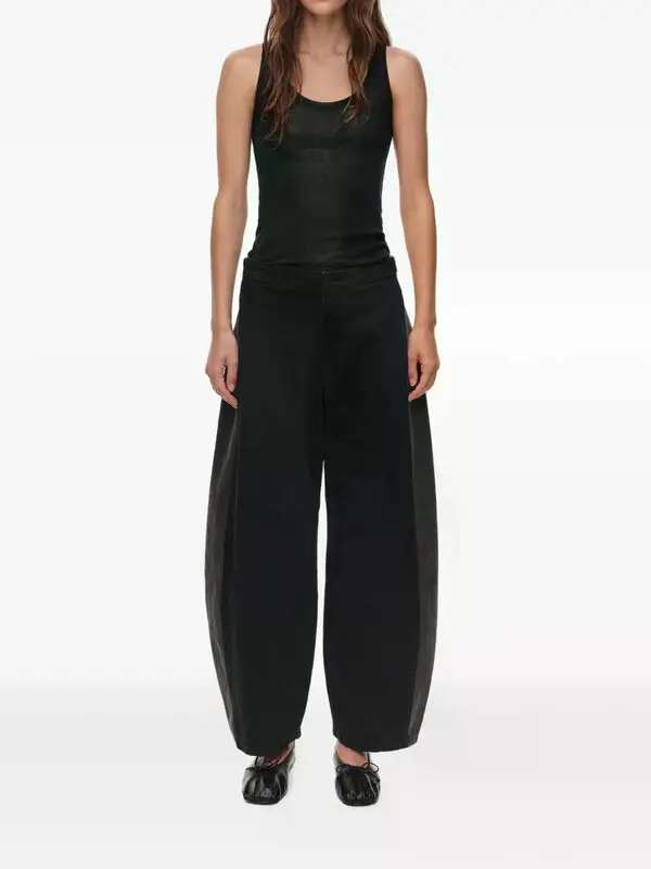 Bimba Y Lola Barrel Two-tone Adjustable-waist Denim Trousers - Black