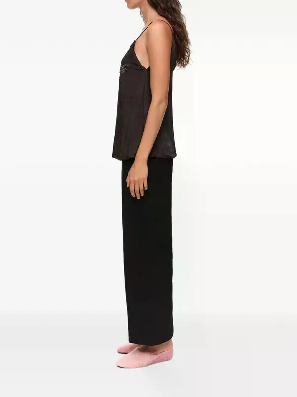Bimba Y Lola Cotton And Linen Barrel-leg Trousers - Black