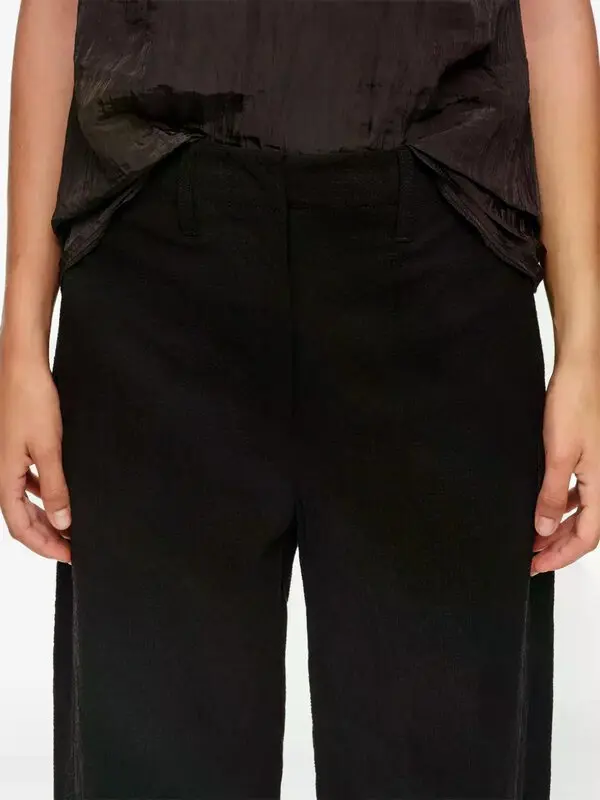 Bimba Y Lola Cotton And Linen Barrel-leg Trousers - Black