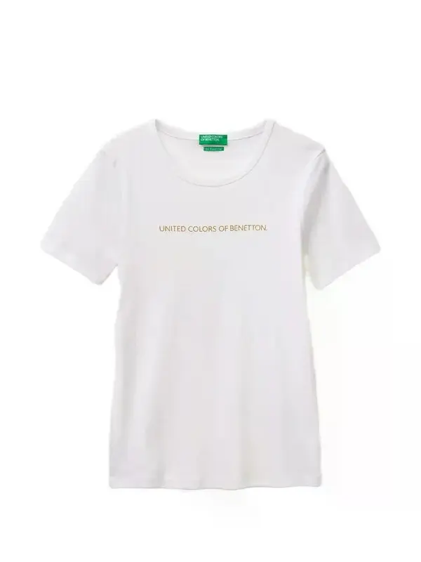 BENETTON Logo Embroidered T-shirt - White