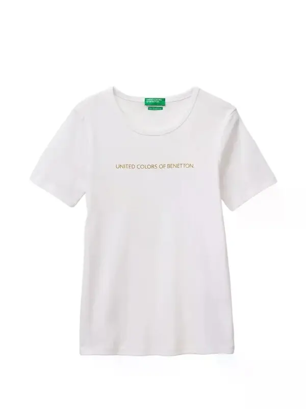 BENETTON Logo Embroidered T-shirt - White