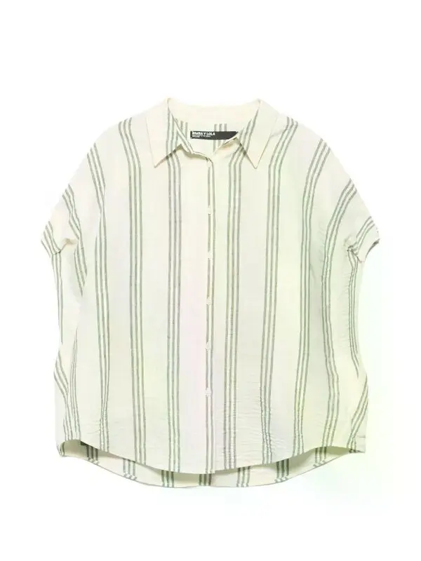 Bimba Y Lola Green Striped Shirt - Neutrals