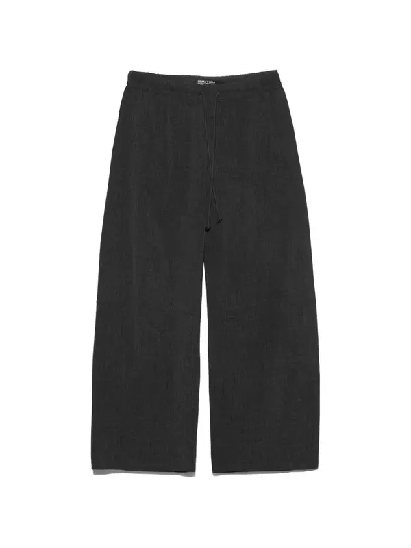 Bimba Y Lola Dark Gray Melange Fluid Corduroy Barrel Leg Trousers - Grey
