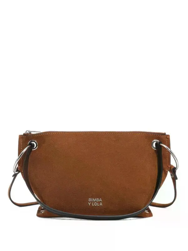 Bimba Y Lola Medium Tobacco-suede Trapecio Bag - Brown