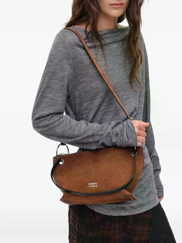 Bimba Y Lola Medium Tobacco-suede Trapecio Bag