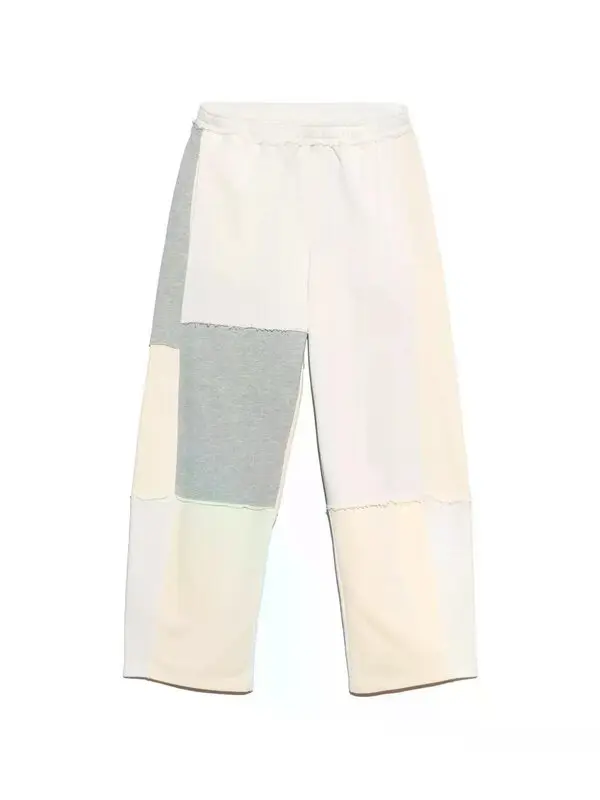 Bimba Y Lola Ivory-cotton-patchwork Jogger Trousers - White