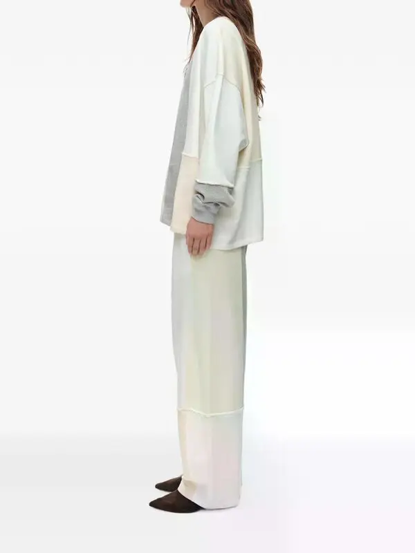 Bimba Y Lola Ivory-cotton-patchwork Jogger Trousers