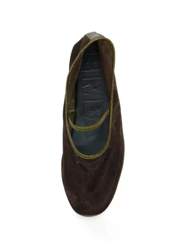 Bimba Y Lola Dark Green Mesh Ballerinas