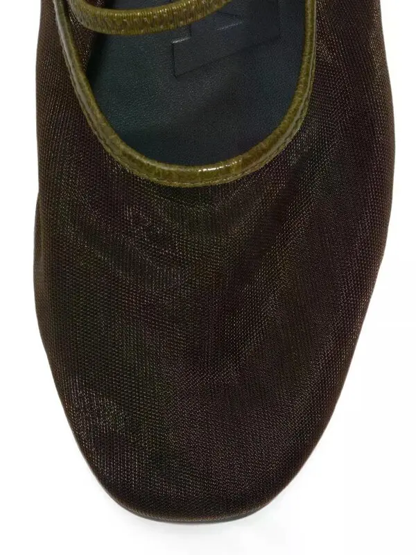Bimba Y Lola Dark Green Mesh Ballerinas