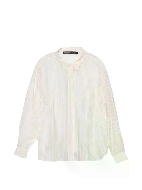 Bimba Y Lola Ivory Straight Striped Shirt - White