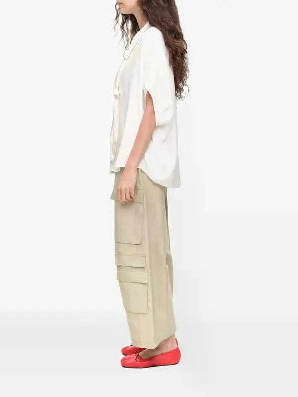 Bimba Y Lola Knotted Neckline Cape Shirt