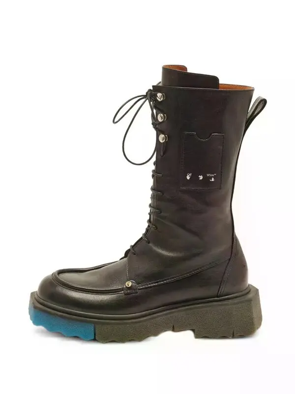 Off-White Lace-up Lug-sole Boots - Black