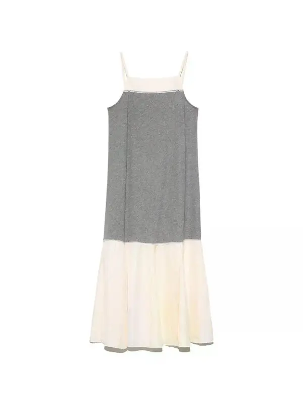 Bimba Y Lola Gray Melange Two-material A-line Dress - Grey