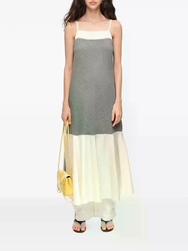 Bimba Y Lola Gray Melange Two-material A-line Dress