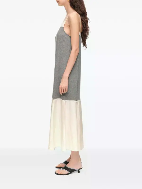 Bimba Y Lola Gray Melange Two-material A-line Dress