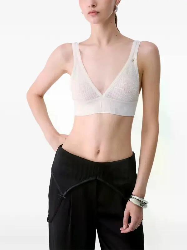 Liu Jo Pure Wool Knit Top With Punched Detailing - Neutrals