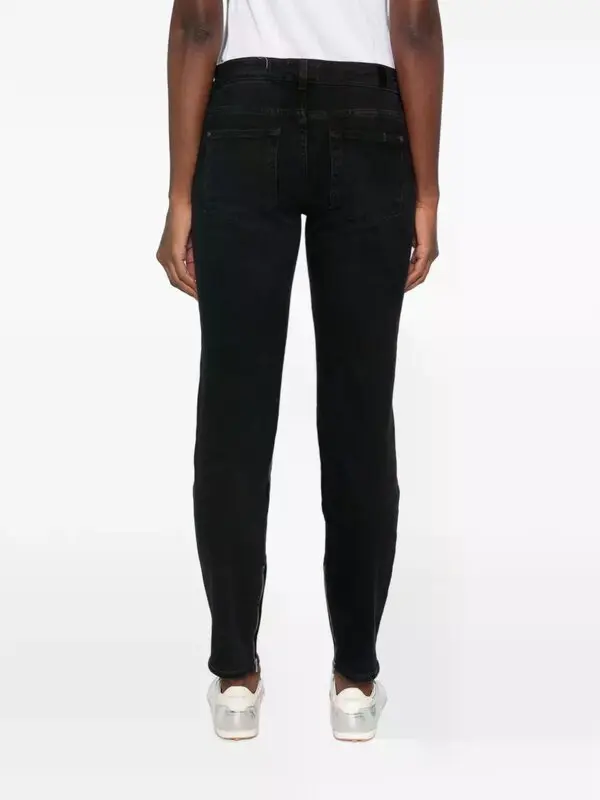 7 For All Mankind Coated Zip-detail Jeans