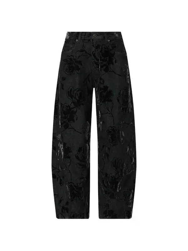 Liu Jo Balloon Pants With Flocked Floral Print