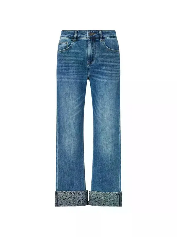 Liu Jo Straight-leg Jeans With Micro-rhinestones - Blue