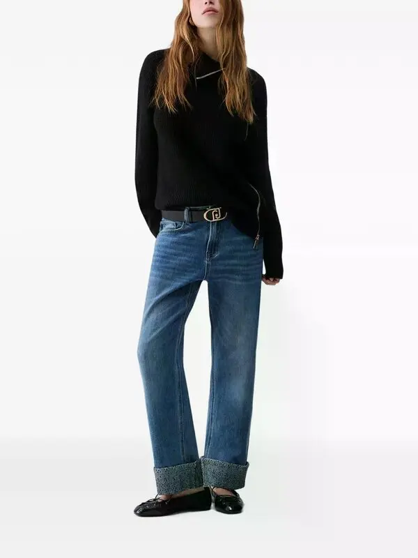Liu Jo Straight-leg Jeans With Micro-rhinestones