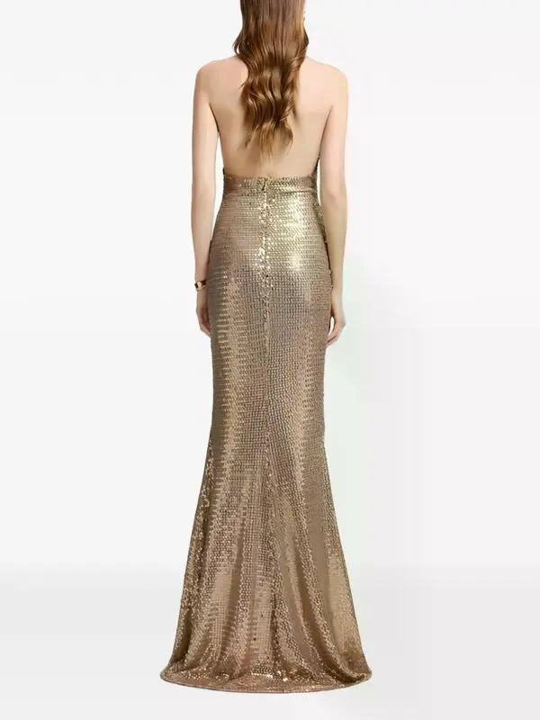 Elie Saab Embellished Halterneck Maxi Dress