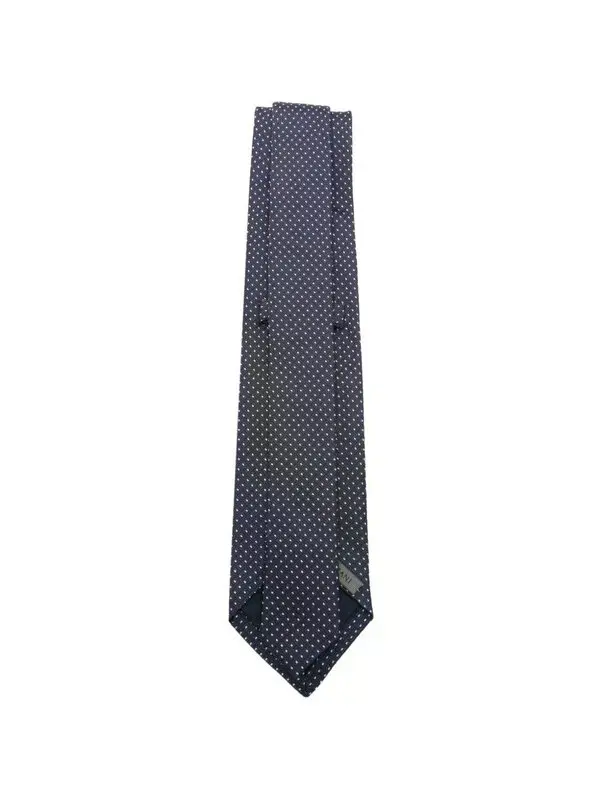 Corneliani Micro-dot Silk Neck Tie - Blue