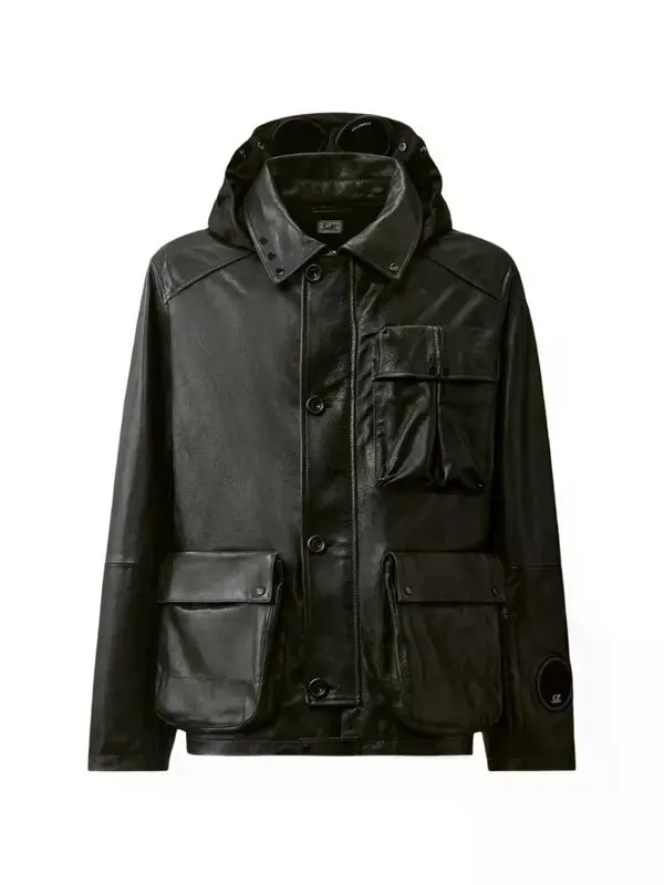 C.P. COMPANY Goggle-detail Leather Jacket