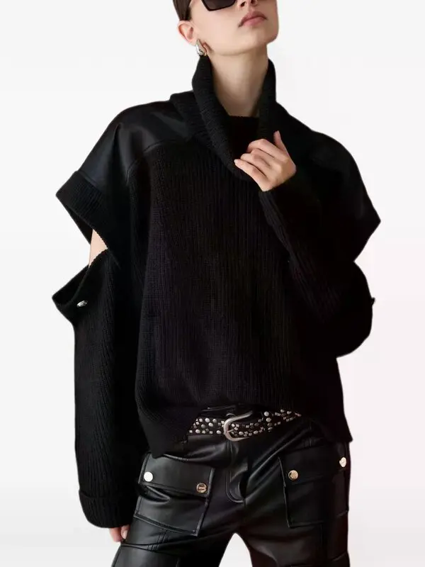 Liu Jo Wool Blend Turtleneck Sweater - Black