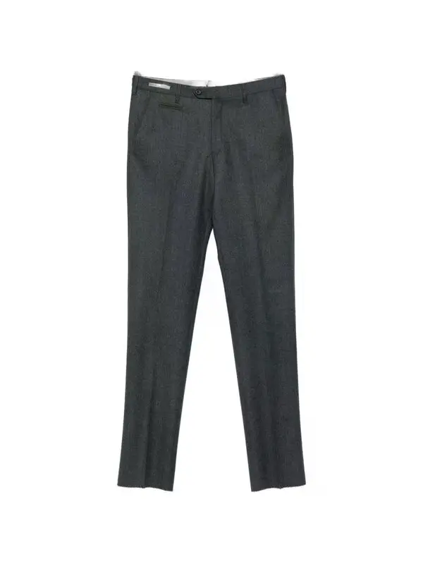 Corneliani Tailored Straight-leg Trousers In Dark Felted Texture