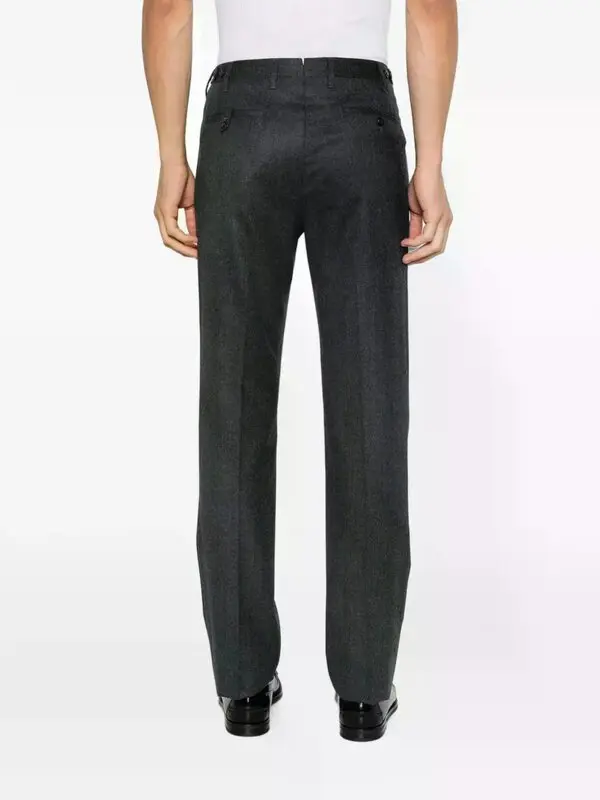 Corneliani Tailored Straight-leg Trousers In Dark Felted Texture