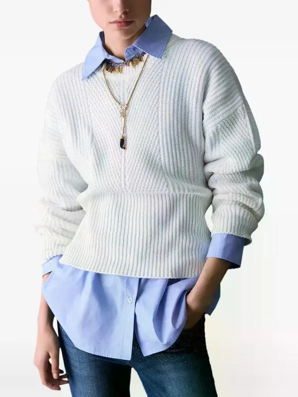 Liu Jo Wool Blend Sweater With Rear Bow Detail