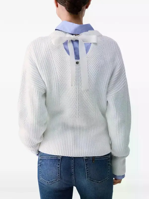 Liu Jo Wool Blend Sweater With Rear Bow Detail