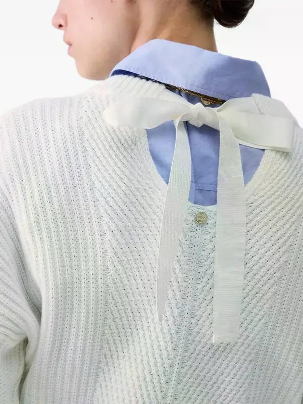 Liu Jo Wool Blend Sweater With Rear Bow Detail