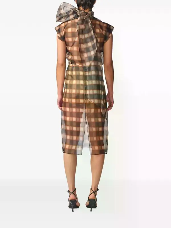 Monse Plaid Shoulder-tie Blouse