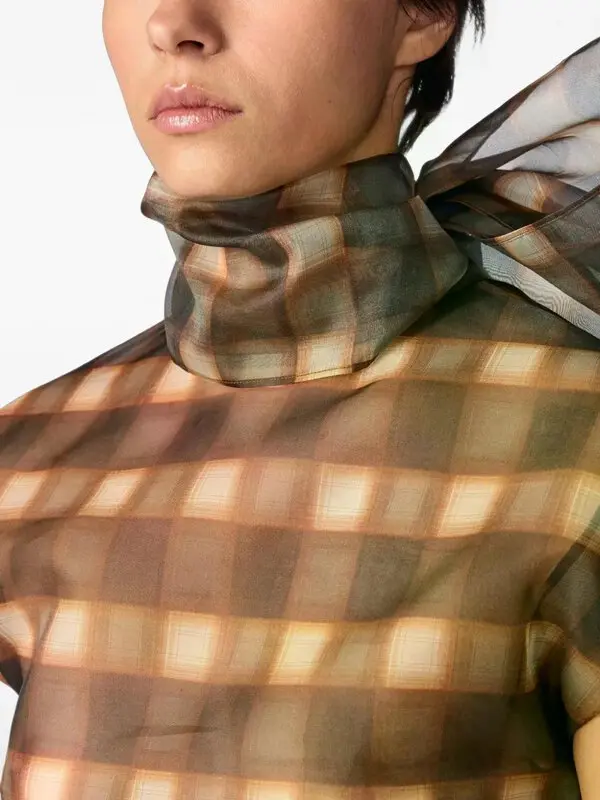 Monse Plaid Shoulder-tie Blouse