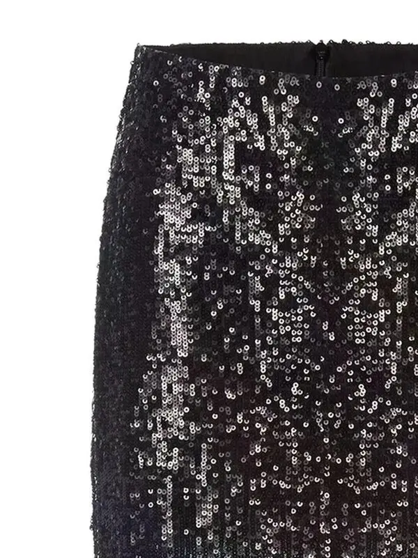 Monse Sequin-embellished Lace-hem Skirt - Black