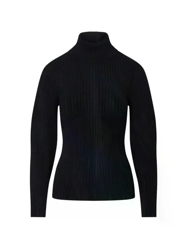 Liu Jo Ribbed Turtleneck With Balloon Sleeves - Black