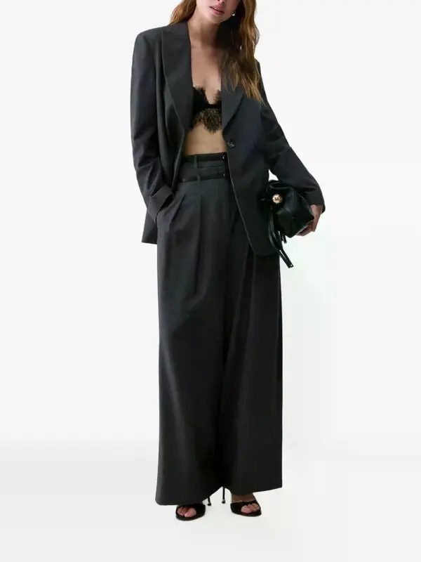 Liu Jo Flannel Wide-leg Pants With Double Belt Detail