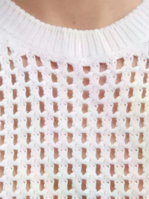 BENETTON Crochet-knit Cropped Sweater
