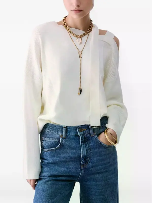 Liu Jo Sweater With Shoulder Bow Detail