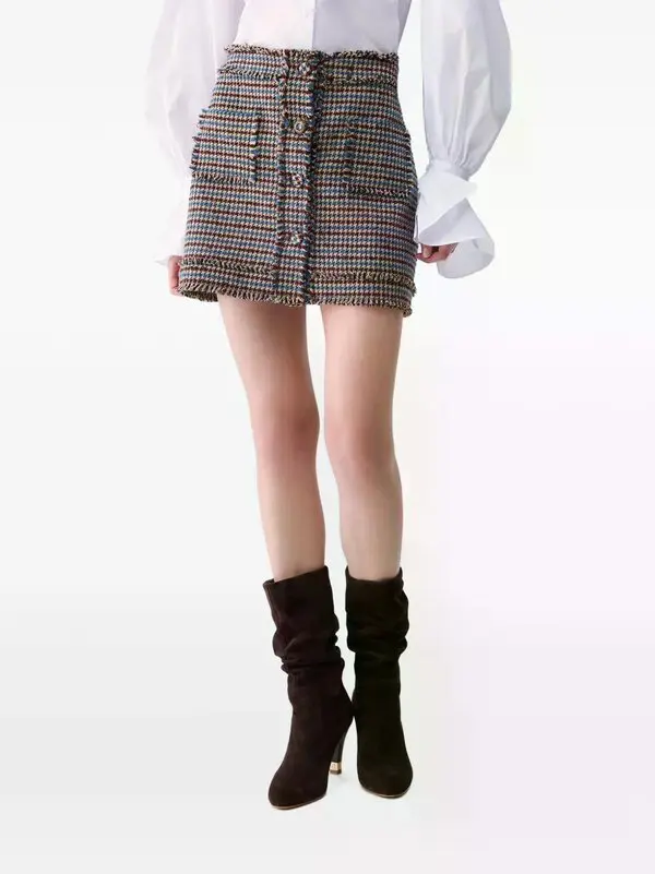 Liu Jo Tweed Mini Skirt - Brown