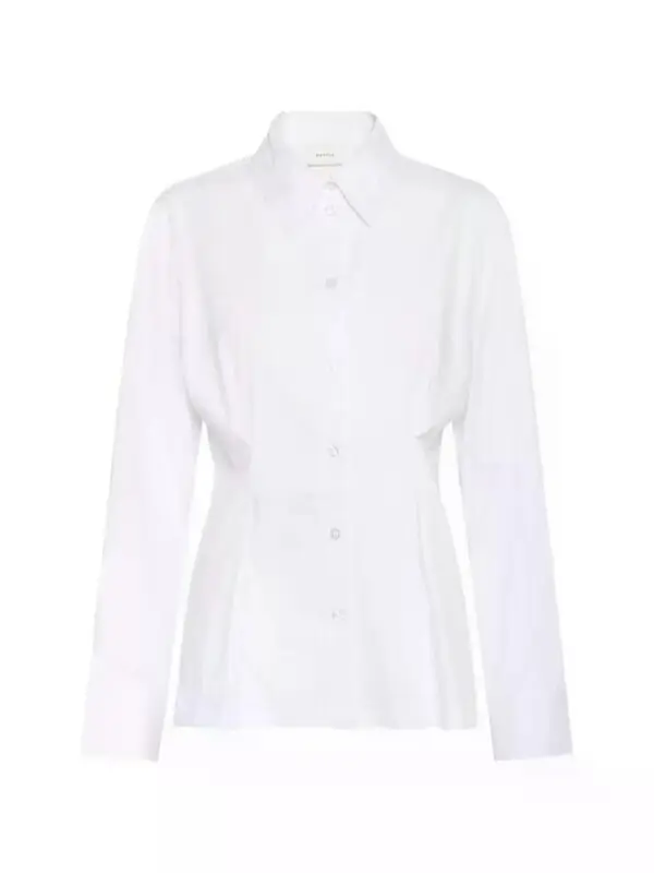 GESTUZ Pleated Waist Shirt - White