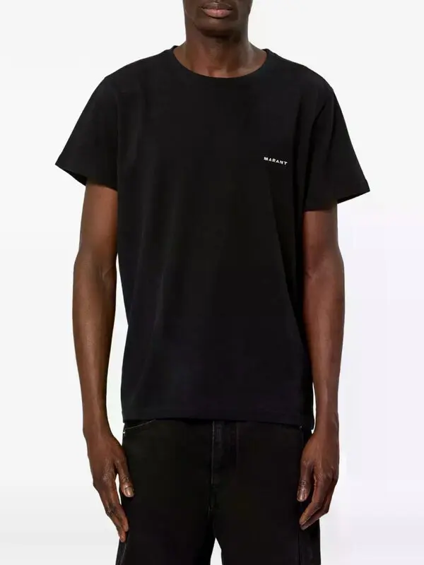 MARANT Embroidered Cotton Jersey T-shirt - Black