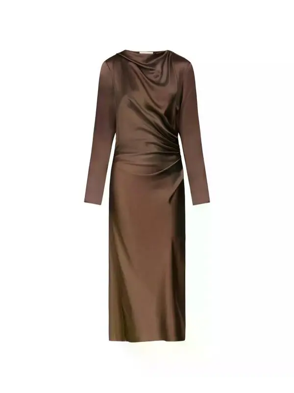 Loulou De Saison Fabio Draped Satin Midi Dress