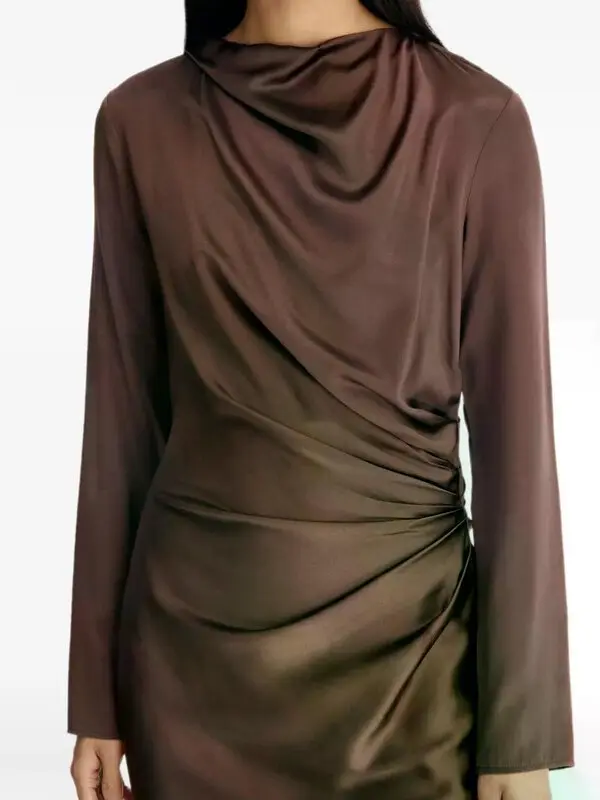 Loulou De Saison Fabio Draped Satin Midi Dress