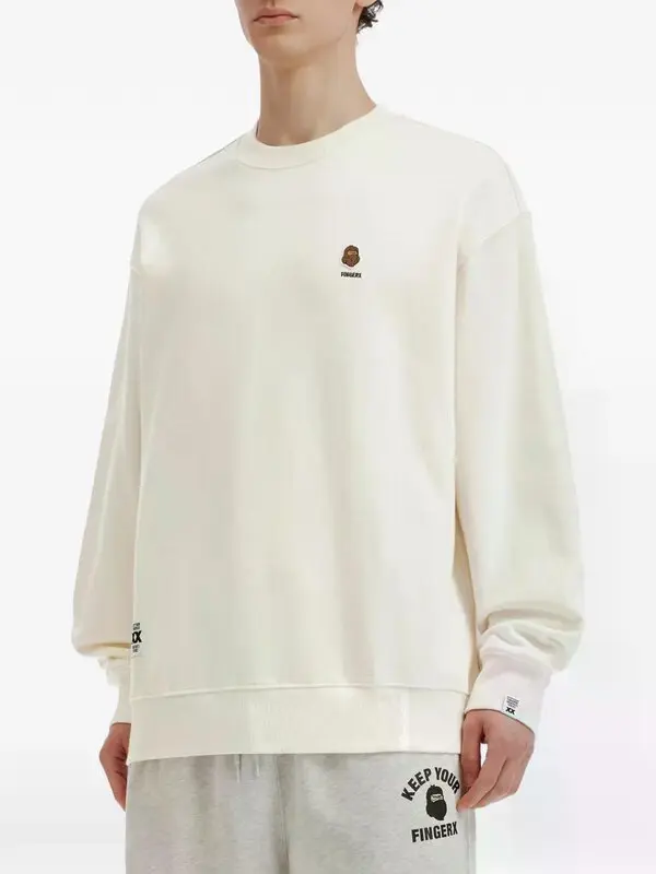 FINGERCROXX Embroidered Logo Crew Neck Sweater