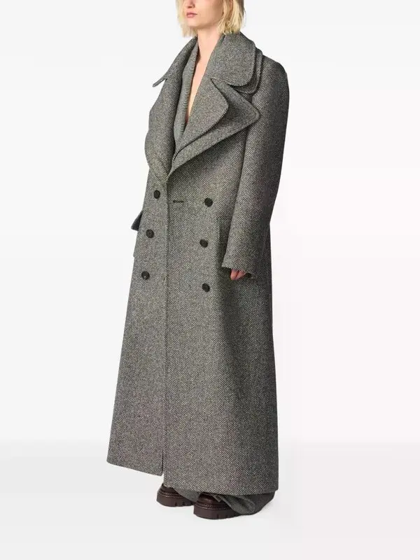 Monse Double-collar Herringbone Coat