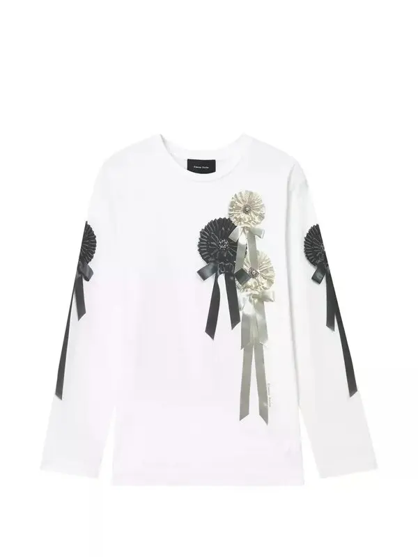 Simone Rocha Rosette-embellished Long-sleeve T-shirt - White